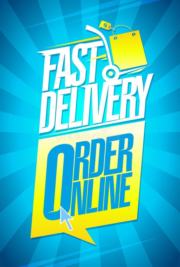 Fast Delivery, Order Online - Banner Design Stock Vector - Illustration ...