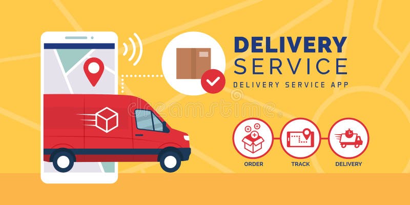 Fast Delivery Service App on Smartphone Stock Vector - Illustration of ...
