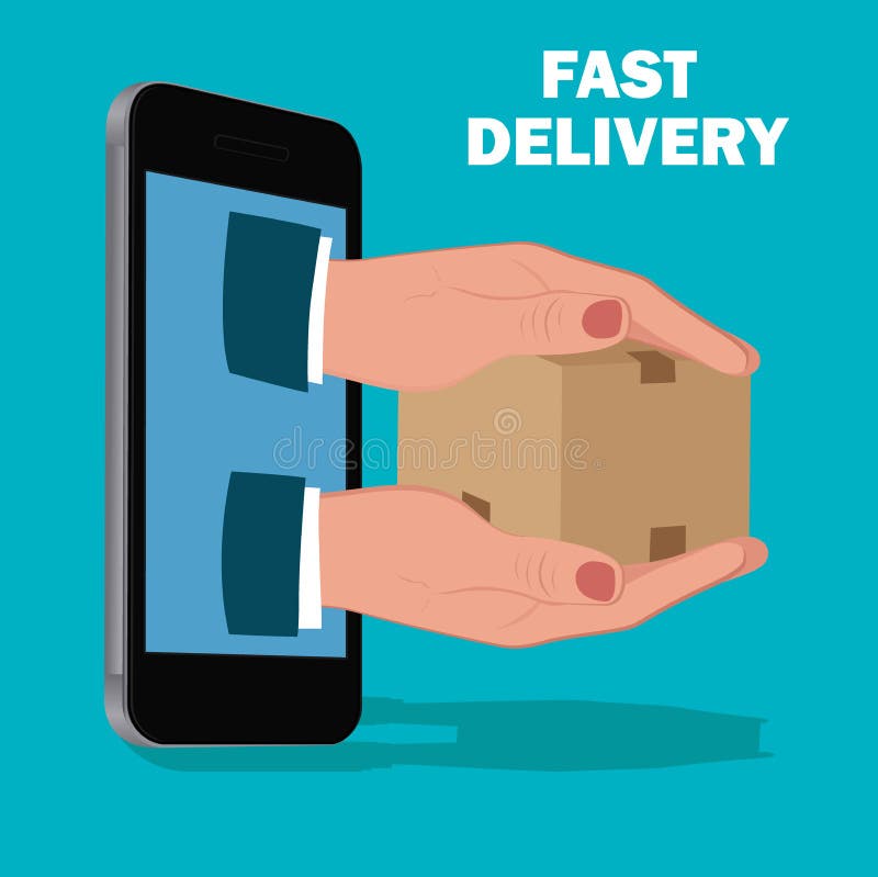 Fast Delivery Service, Flat Design, Vector Illustration Stock Vector ...