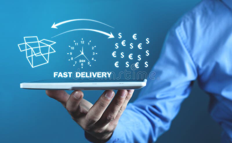 Fast Delivery Service. 24 Hour Delivery Stock Photo - Image of arrow ...