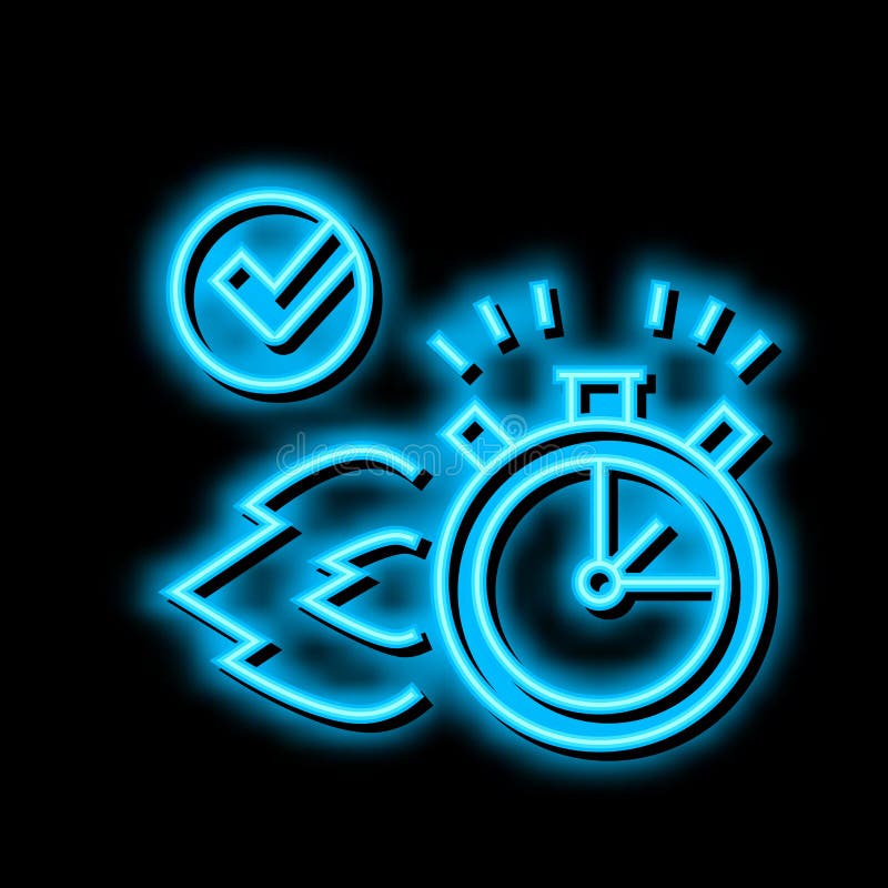 Fast Delivery Service Neon Glow Icon Illustration Stock Vector ...