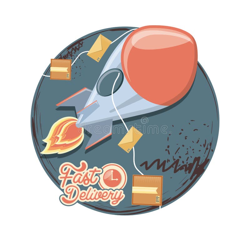Fast Space Rocket Delivery Stock Illustrations – 287 Fast Space Rocket ...