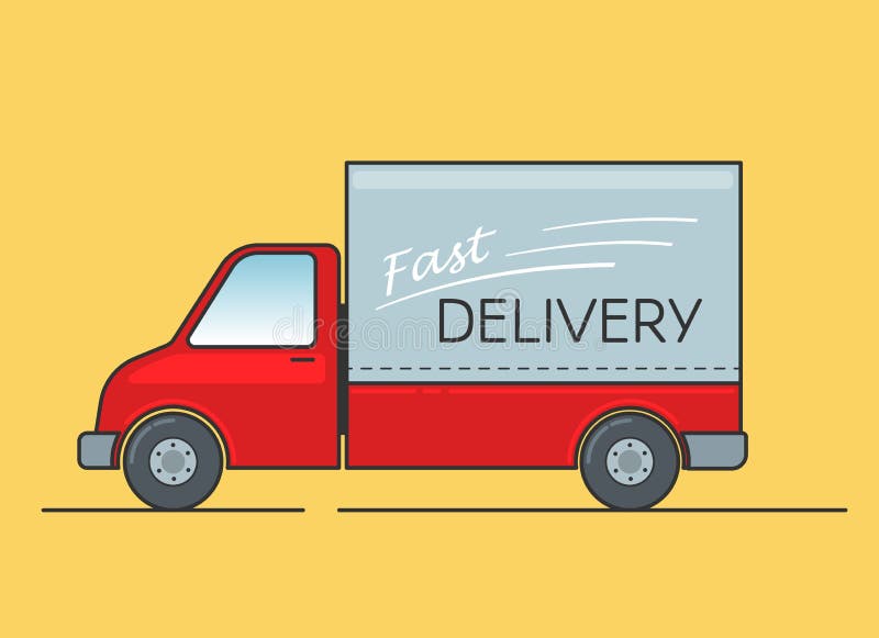 Fast Delivery Service Truck Vector Illustration Concept. Stock Vector ...