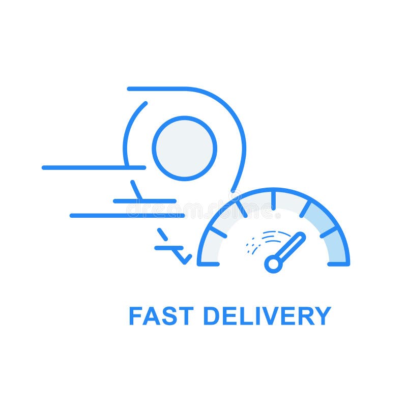 Fast Delivery and Speedy Shipping Icon - Location Marker and ...
