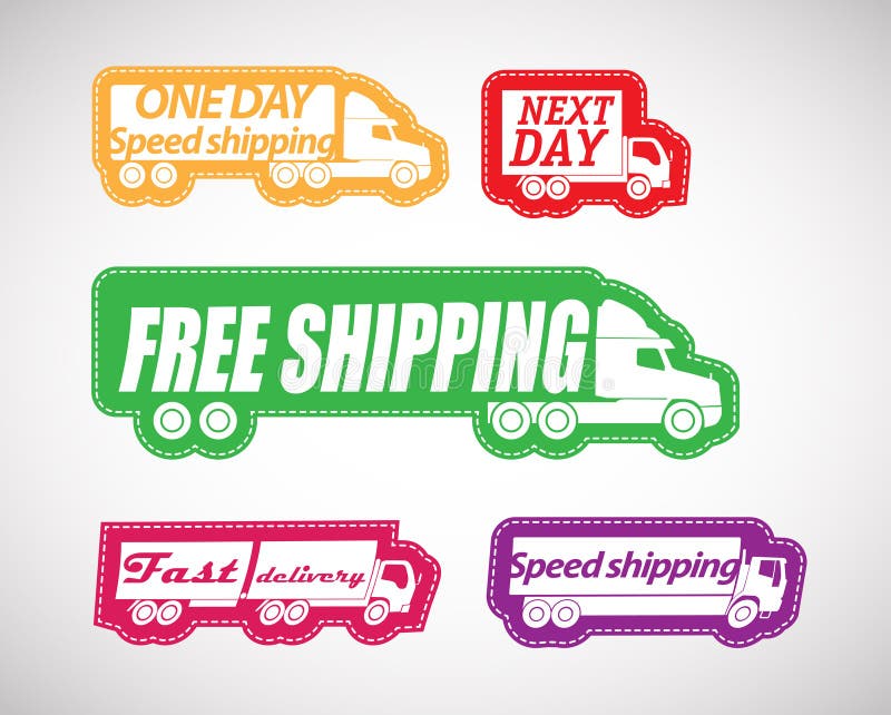 Fast delivery stickers stock vector. Illustration of element - 22382584