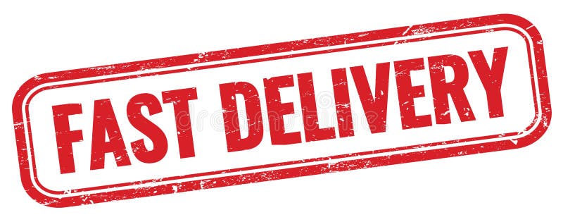 FAST DELIVERY Text on Red Grungy Stamp Stock Illustration ...
