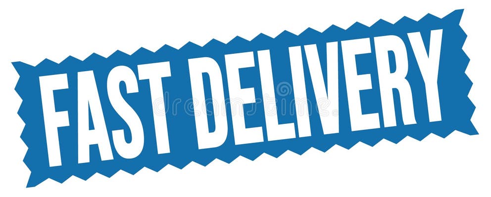 FAST DELIVERY Text Written on Blue Stamp Sign Stock Illustration ...