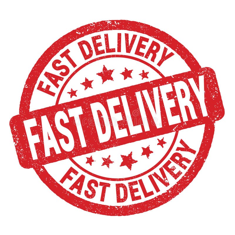 FAST DELIVERY Text Written on Red Round Stamp Sign Stock Illustration ...
