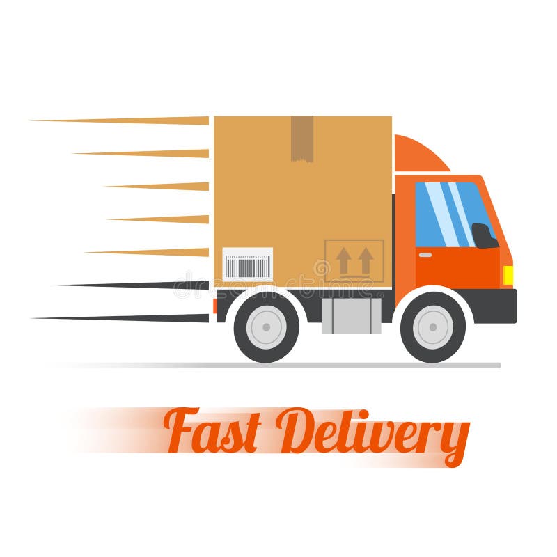 Fast Delivery Truck with Motion Lines, Vector Stock Vector ...