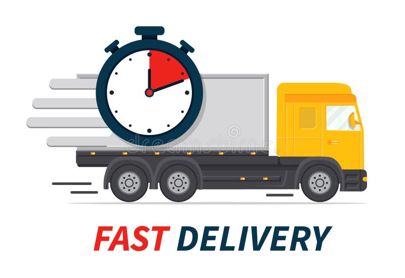 Fast Delivery with Truck. Timely, Express Moving Service with Timer ...