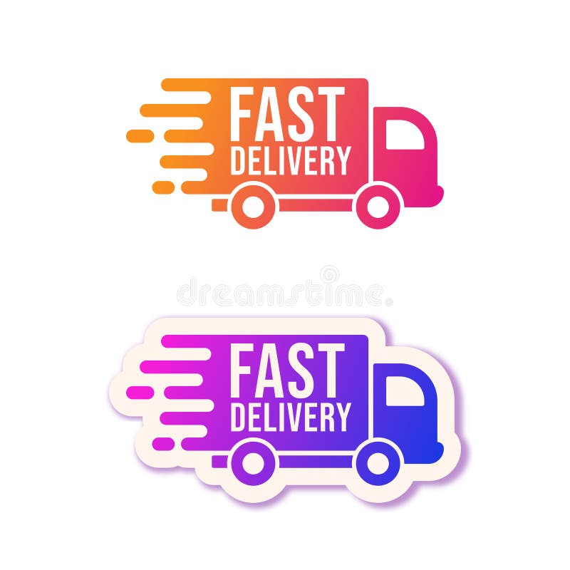 Fast Delivery. Delivery Trucks Vector Logo Set Stock Vector ...