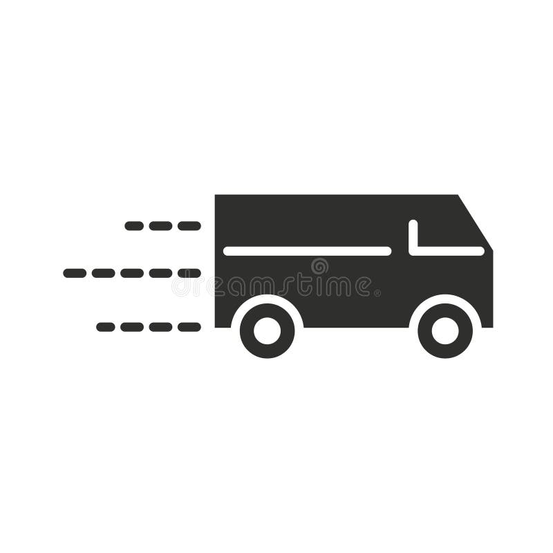 Fast Delivery Van Car Transport Silhouette Icon Stock Vector ...