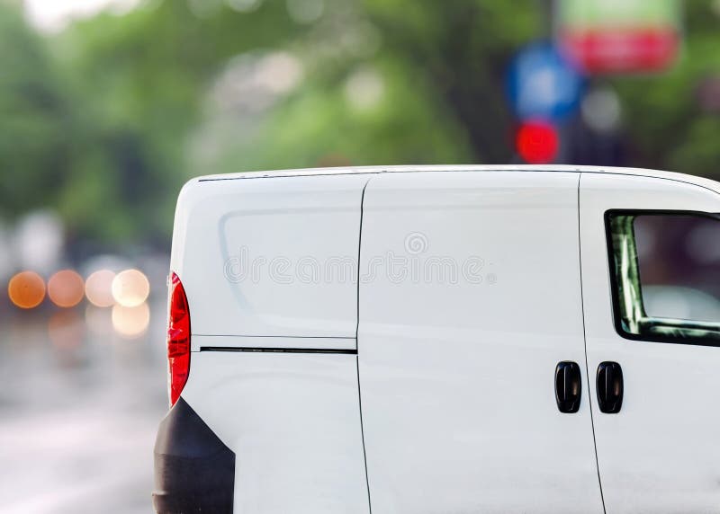 Fast Delivery, Van on City Street Stock Image - Image of concept ...