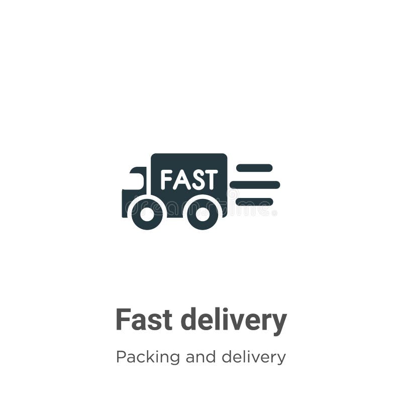 Fast Delivery Vector Icon on White Background. Flat Vector Fast ...