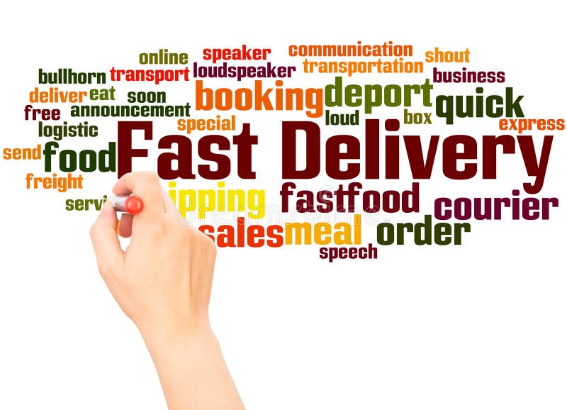 Delivery Word Logo with Yellow Panel Van Stock Vector - Illustration of ...