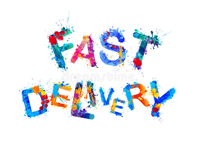 Fast Delivery. Word of Splash Paint Letters Stock Vector - Illustration ...