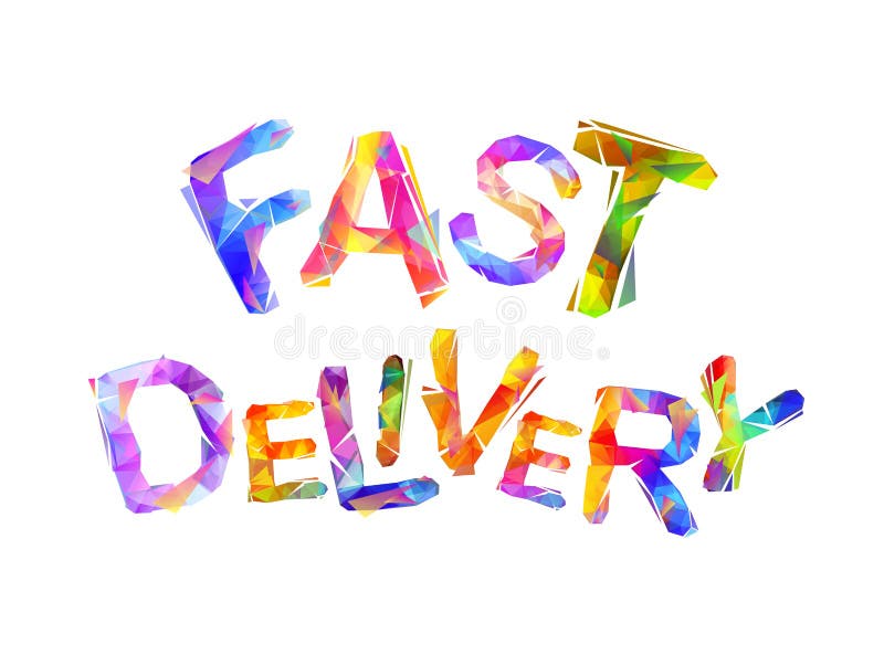 Fast Delivery. Word of Splash Paint Letters Stock Vector - Illustration ...