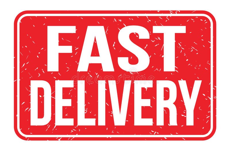FAST DELIVERY, Words on Red Rectangle Stamp Sign Stock Illustration ...