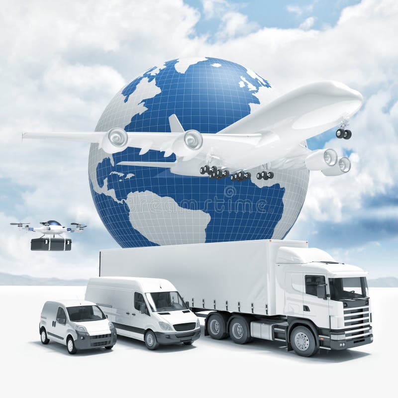 Fast delivery world wide stock illustration. Illustration of ship ...