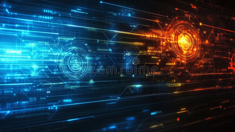 Fast Digital Data Flow, Futuristic Circuit Board, Technology and ...