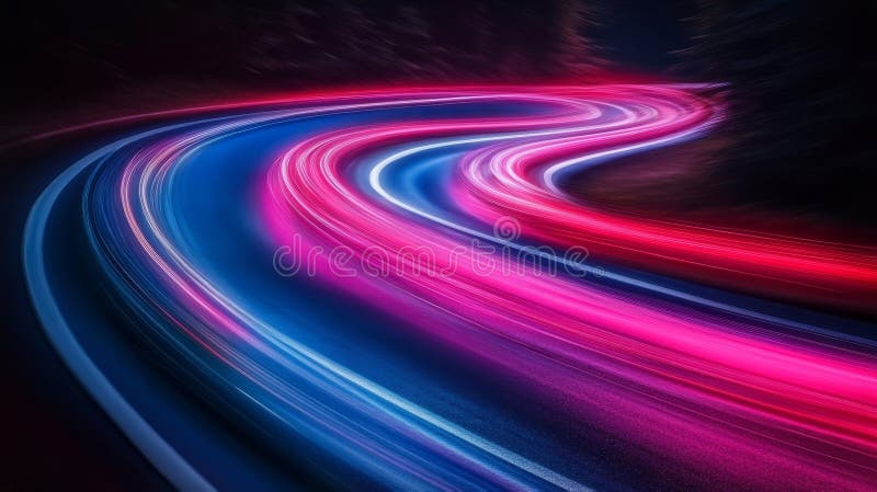Fast Digital Data Flow on Road, Motion Blur Effect, Future, Technology ...