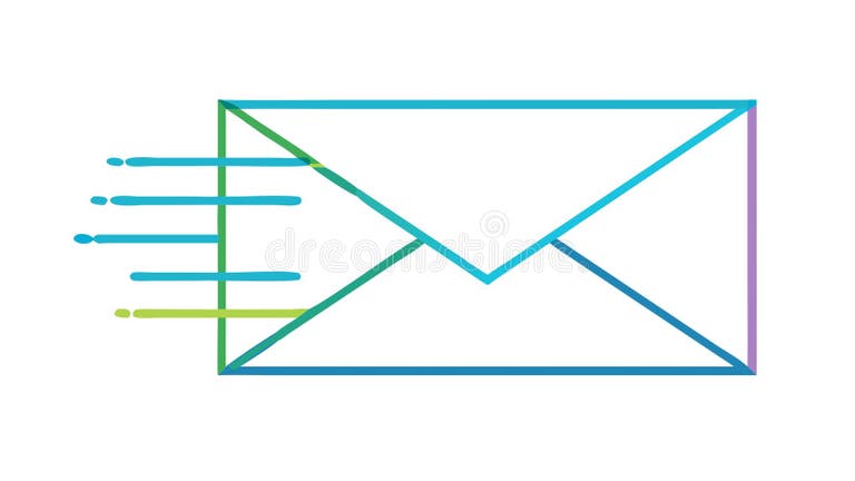 Fast Digital Message Envelope with Data Flow Lines, Vector Design ...