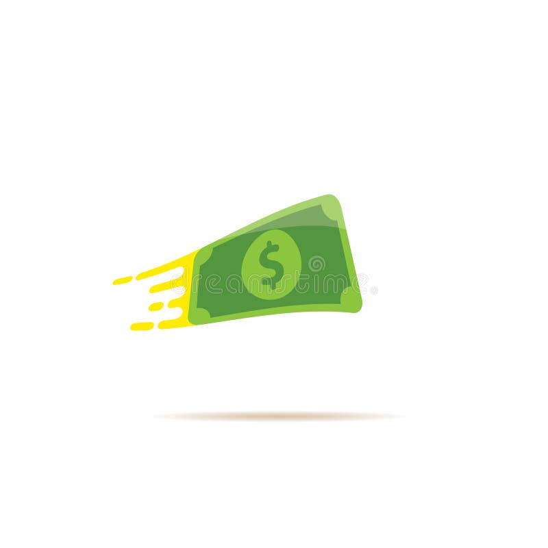 Fast Dollar, Fast Money Transfer Flat Icon Vector Isolated on White ...