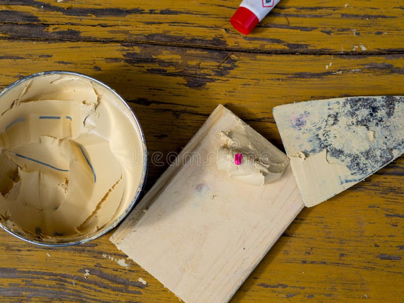 Fast Drying Two Component Polyester Putty Stock Image - Image of repair ...