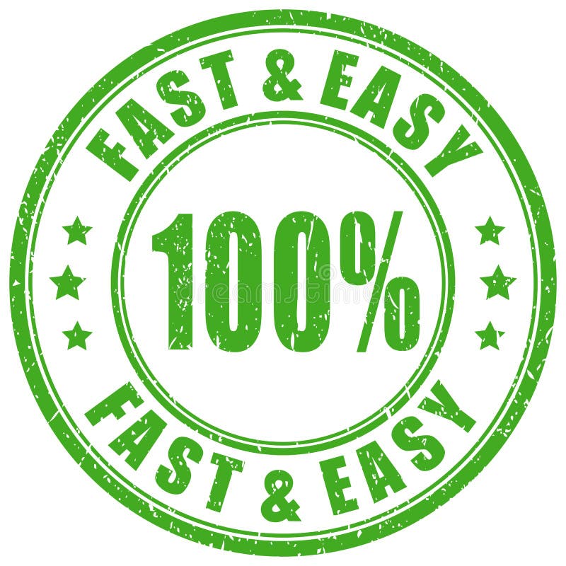 Fast and easy rubber stamp stock vector. Illustration of lifehack ...