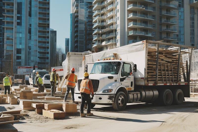 Fast and Efficient Delivery Truck Service Stock Illustration ...