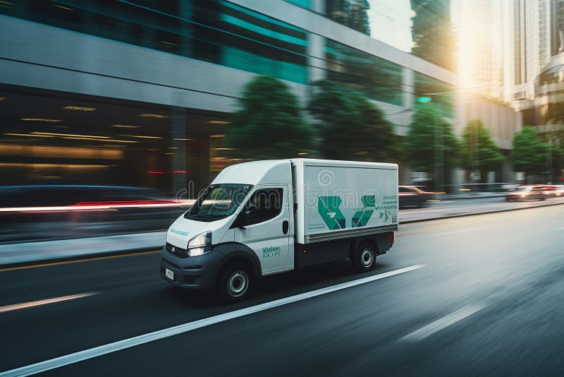 Fast and Efficient Delivery Truck Service Stock Illustration ...