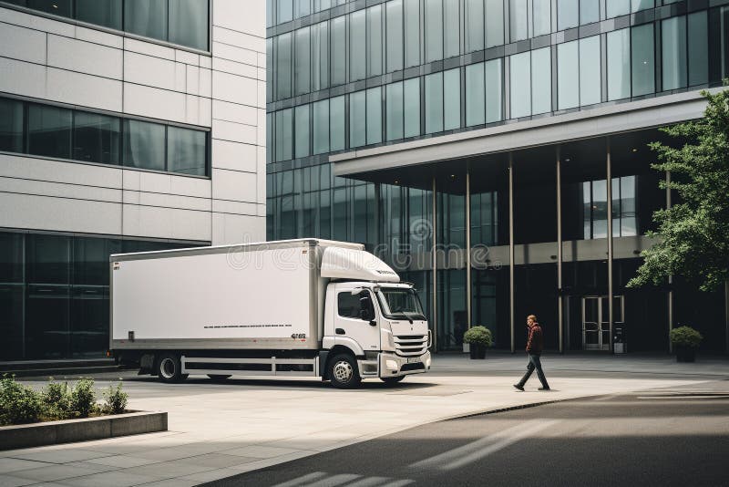 Fast and Efficient Delivery Truck Service Stock Illustration ...