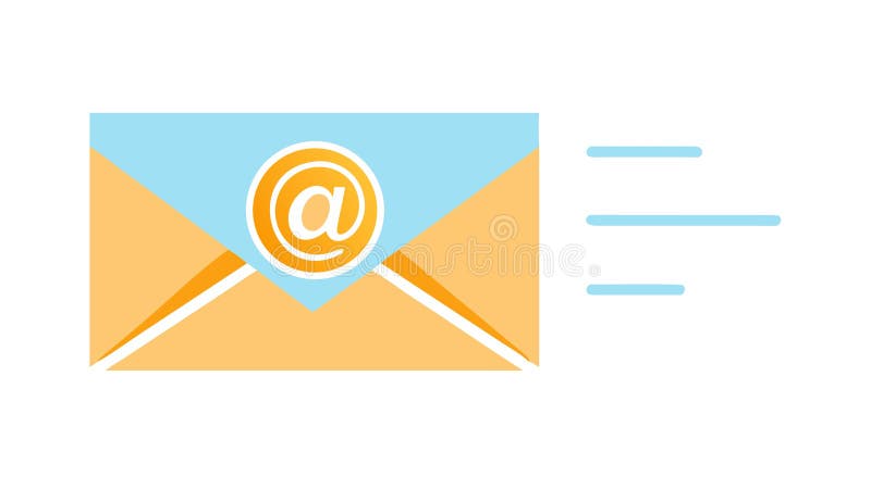 Fast Email Icon with at Symbol, Rapid Digital Message, Vector Design ...