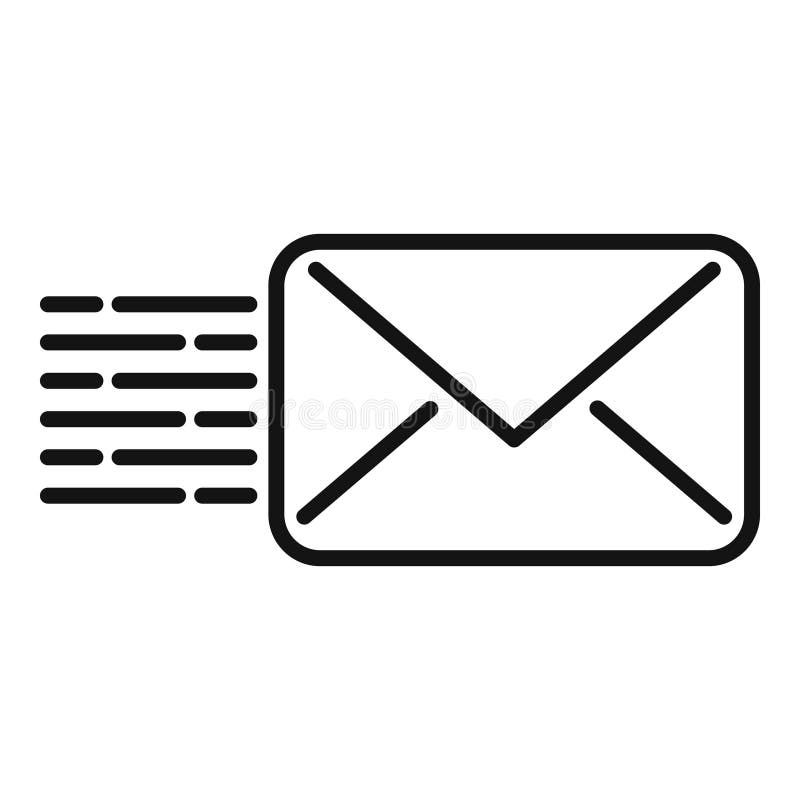 Fast Envelope Delivery Icon Outline Vector. Velocity Work Online Stock ...