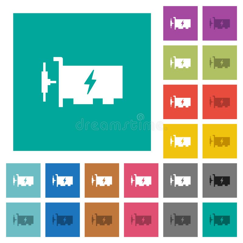 Fast Ethernet Network Controller Square Flat Multi Colored Icons Stock ...