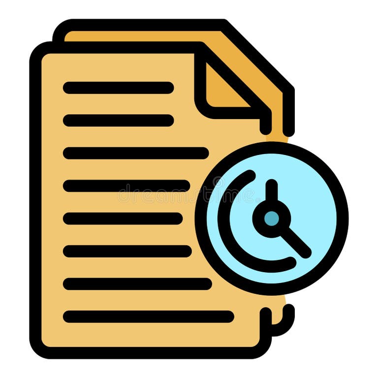 Fast Exam Test Icon Color Outline Vector Stock Vector - Illustration of ...