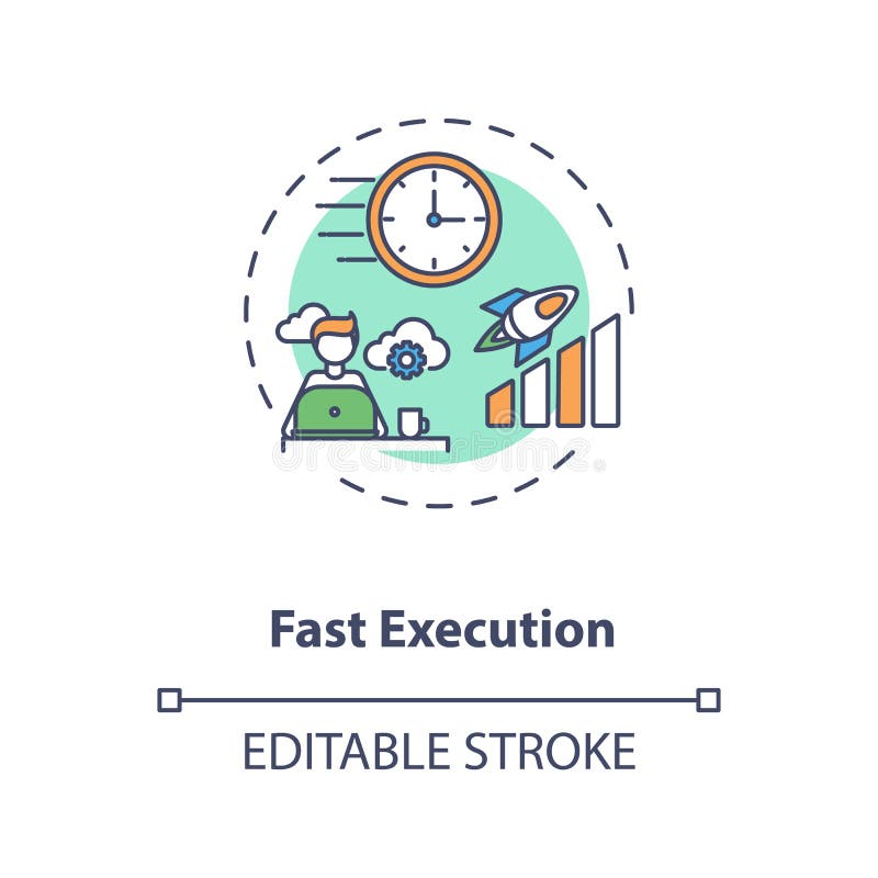 Fast Execution Concept Icon Stock Vector - Illustration of company ...