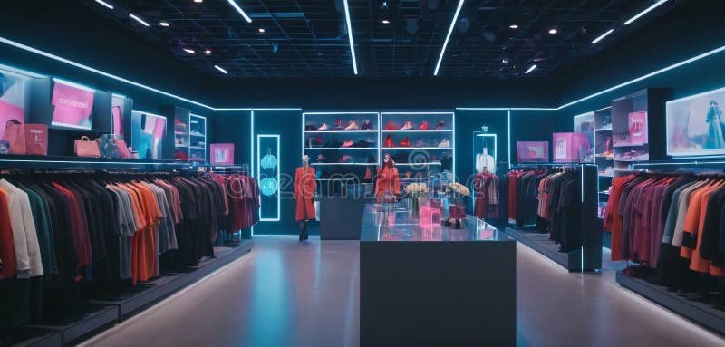 Fast Fashion Concept with Full Clothing Store Stock Illustration ...