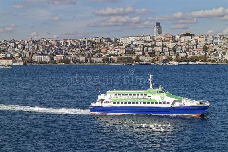 A Fast Ferry Crossing the Bosphorus Straits with Its Passengers ...