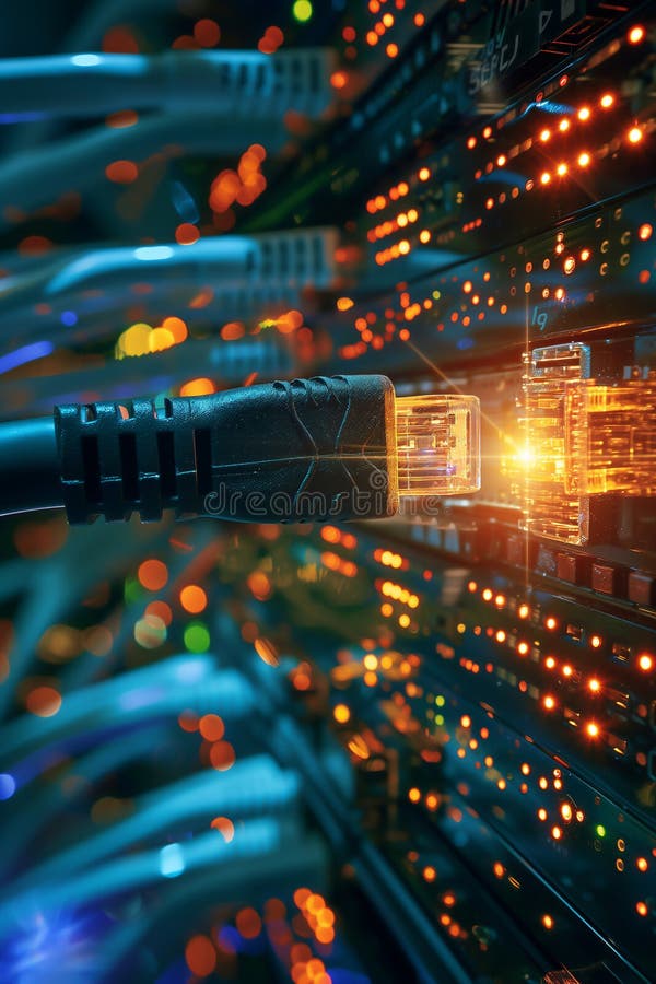 Fast Fibre Internet Computer Cable Transmitting Broadband ...