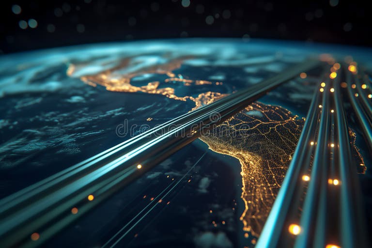 Fast Fibre Internet Computer Cable Transmitting Broadband ...