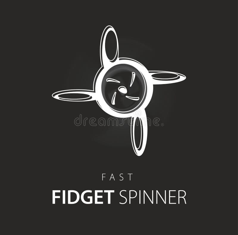 Fast Fidget Spinner Logo Illustration Hand Drawn Stock Vector ...