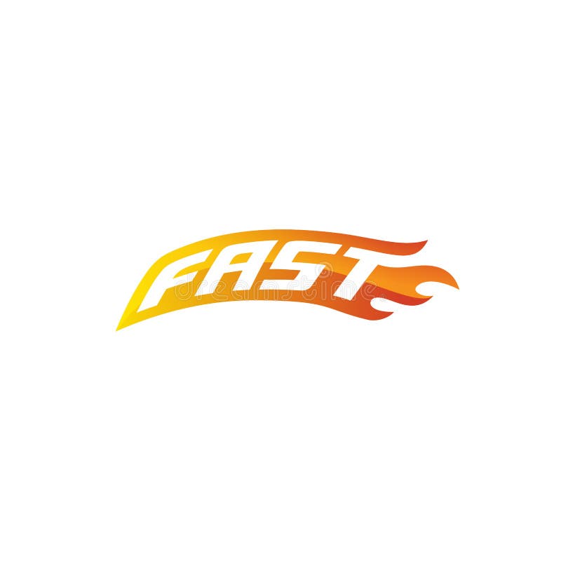Fast with Flame Fire Logo Design Inspiration, Fast Logotype Stock ...