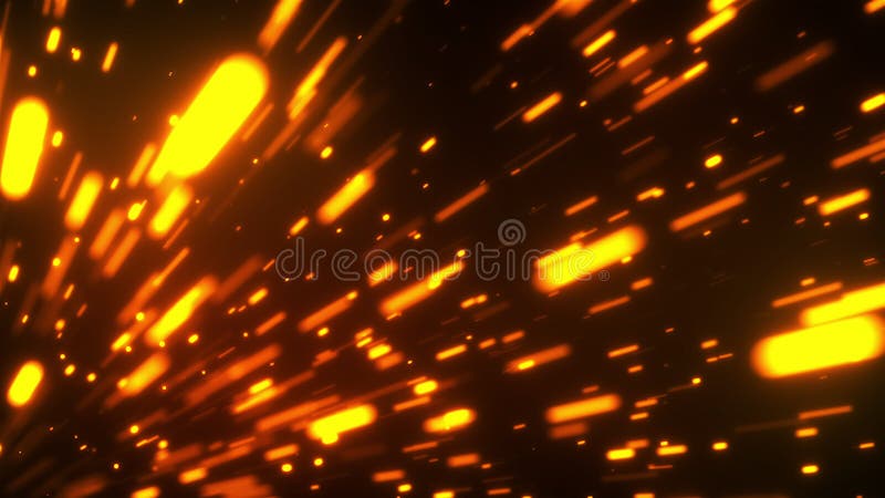 Fast Flight of Embers in the Dark Space, 3d Rendering Computer ...