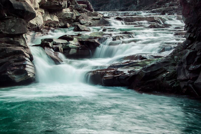 Fast Flowing of a Mountain River Stock Image - Image of environment ...