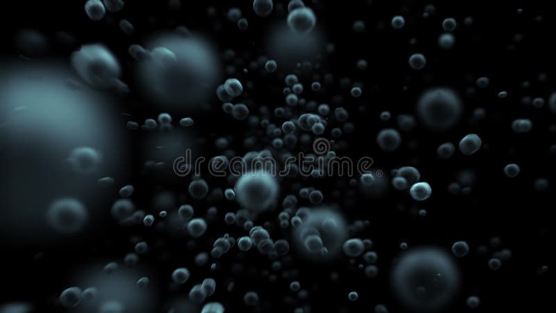 Fast Flowing Movement of Underwater Bubbles on a Black Background To ...