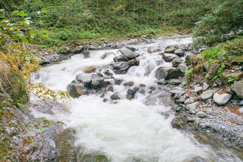 Fast Flowing River from a Mountain Range. Close Up of River Stock Photo ...