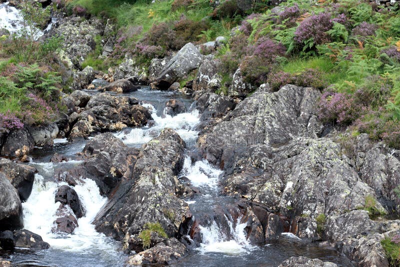 Fast Flowing Water at Merrick Way, Galloway Forest Stock Photo - Image ...