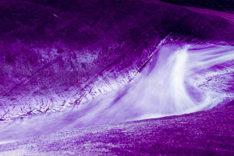 Fast Flowing Water with Rocks ,Purple Abstract Stock Image - Image of ...