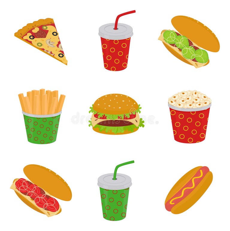 Cartoon Fast Food Objects Stock Illustrations – 1,581 Cartoon Fast Food ...